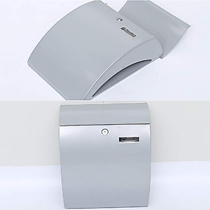 Mailboxes for Outside Mailbox Wall Mount Post Box European Villa Home Wall-Mounted Mailbox Outdoor Garden Waterproof Newspaper Box Creative Circular Simple Letterbox Silver