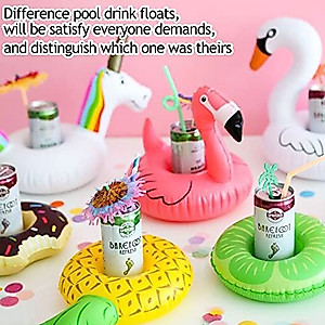 iShyan Inflatable Drink Holder, 25 Pack Drink Floats Inflatable Cup Holders Flamingo Coasters for Swimming Pool Party
