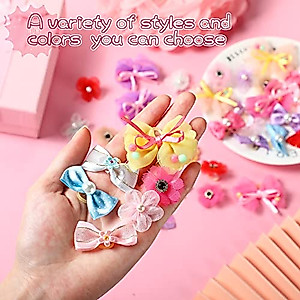 40 Pieces Dog Bows Cute Puppy Dog Bowknot Hair Bows Handmade Hair Accessories Bow with Rubber Bands Lace Organza Puppy Bows Rhinestone Pearls Dog Hair Ties Multicolor Dog Hair Grooming Accessories