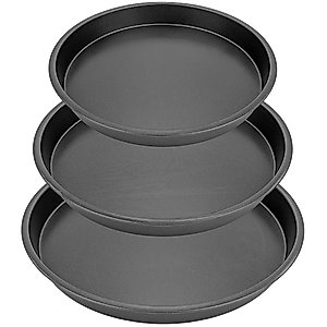 Southern Homewares Non-Stick Round Cake Baking Pan Cookie Sheet Set - Easy Clean Bakeware, 3 Pieces 8-inch 9-inch 10-inch