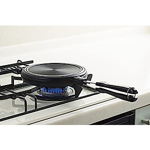 Yoshikawa SJ3208 Hot Sand Maker, For Gas Fire, Hot Multi Sandpan Total Length 16.3 x Diameter 7.1 x Height 1.3 inches (41.5 x 18.0 x 3.4 cm), Black, Outdoor Camping