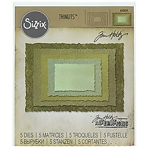 Sizzix, Multi Color, Thinlits Die Set , Stacked Deckle by Tim Holtz, 5 Pack, One Size