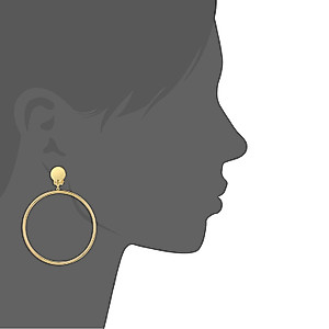 BIRSTONE Women Clip on 2 Inch Large Big Hoop Minimalist Earrings (gold)