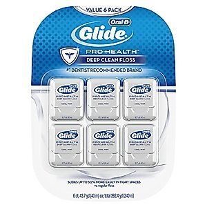 Oral-B Glide Pro-Health Dental Floss, Deep Clean, Mint, 40m, Pack of 6