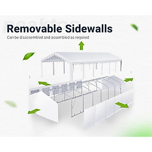 PEAKTOP OUTDOOR 20'X40' Party Tent Heavy Duty Wedding Tent Outdoor Gazebo Event Shelter Canopy with Carry Bags