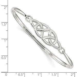 IceCarats 925 Sterling Silver Heart Claddagh Celtic Bangle Charm Bracelet Irish Jewelry