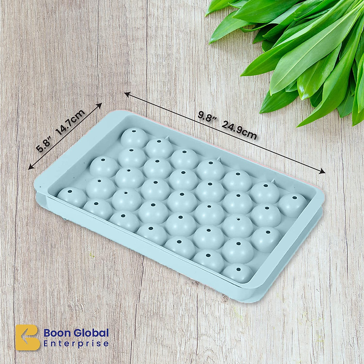 Boon Ice Cube Tray 2 Pack, Easy-Release plastic & Flexible in use,66 PCS Circle Ball ice cube tray with lid, Large round Ice Molds for Cocktail, Freezer, Stackable Ice Tray
