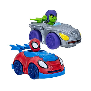 Marvel Spidey and his Amazing Friends Little Vehicle 2-Pack - 5” Disc Dashers Featuring Spidey Vs Green Goblin - Amazon Exclusive