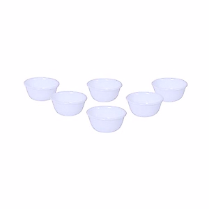 Corelle, 18/8 Stainless Steel Winter Frost White (4 Bowls) Livingware 12-Ounce Soup/Dessert-cup, 11.81 x 11.42 x 3.74 inches