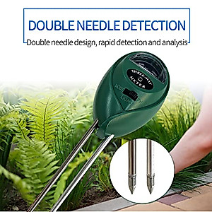 3 in 1 Soil PH Meter Soil Moisture Light PH Tester for Indoor Outdoor House Potted Plants Care,Garden nutrients,Farming,Lawn,Gardening Tool Kits,Soil Hygrometer Sensor No Battery Needed