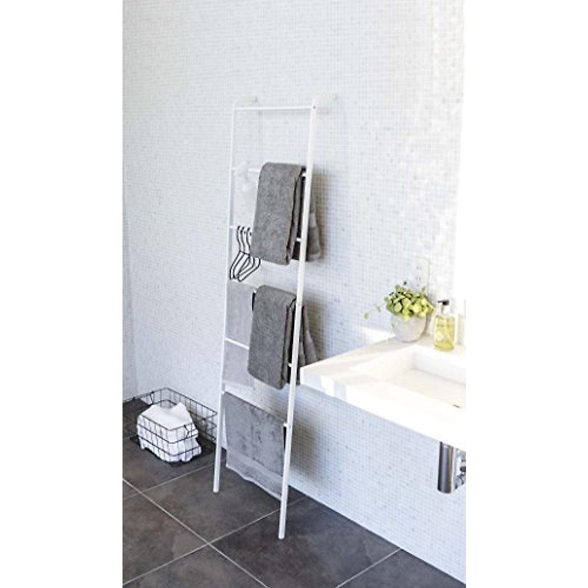 Yamazaki Home Plate Leaning Ladder Hanger closet storage and organization systems, One Size, White