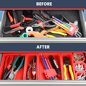 AIRAJ 8 Drawers Large Tool Chest,Workshop Utility Rolling Tool Chest with Wheels,Garage Tool Box with Security Lock and Tool Box Organizer,Heavy Duty Tool Cabinets Hold Up to 550 lbs(Blue)