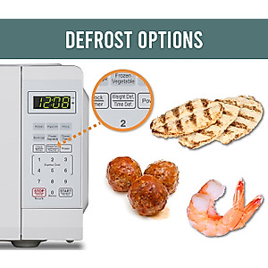 Farberware Countertop Microwave 700 Watts, 0.7 cu ft - Microwave Oven With LED Lighting and Child Lock - Perfect for Apartments and Dorms - Easy Clean Grey Interior, White