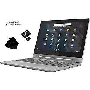 Lenovo Chromebook Flex 3 2 in 1, 11.6" HD (1366 x 768) Touch Screen, MT8173C, 4GB LPDDR3, 32GB eMMC, PowerVR GX6250, Chrome OS, 82HG0000US, Grey, with Kwalicable Accessory Bundle (Renewed)