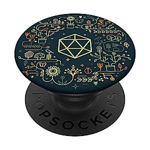 Geeky D20 Dice Set Plants and Succulents Nerdy PopSockets PopGrip: Swappable Grip for Phones & Tablets