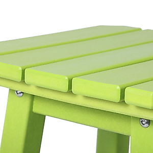 Costaelm 24" Height Outdoor Bar Stools, All-Weather Bar Stools, Adirondack Poly Patio Square Bar Stool for Patio, Deck, Kitchen Counter and Garden, Lime