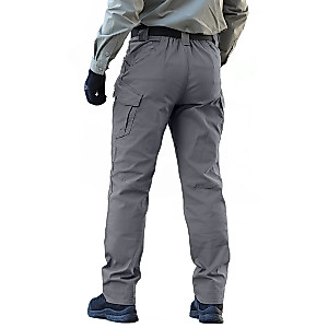 NAVEKULL Men's Work Cargo Pants Lightweight Tactical Pants for Men Stretch Cotton Military Army Combat Slim Fit Hiking Outdoor Trousers with Multi Zipper Pockets