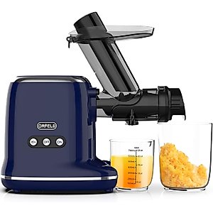 Generic Juicer Machines, Cold Press Juicer with 3 INCH Feed Chute, High Juice Yield, Whole Fruit Juicing Masticating Juicer for Nutrient Fruit and Vegetables, Pure Juice, Blue, ZM1513