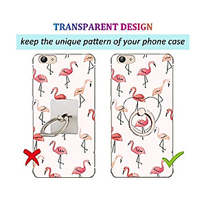 lenoup Transparent Heart Cell Phone Ring Holder Kickstand,Bling Bling Sparkle Diamond Clear Heart Cell Phone Finger Ring Grip Stand(Silver/Rose Gold)