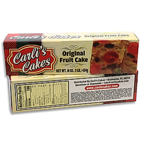 Fruitcake - Made From The Finest Fruits and Nuts - Wrapped For Freshness - 1lb Fruit Cake - By Carli's Cakes