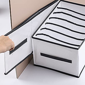 acDesign 4Pcs Nursery Drawer Organizer Dark Grey Sock Drawer Organizer Sock Organizers for Dresser Drawers Storing Socks, Underwear, Ties(5+7+9+12 Cell)