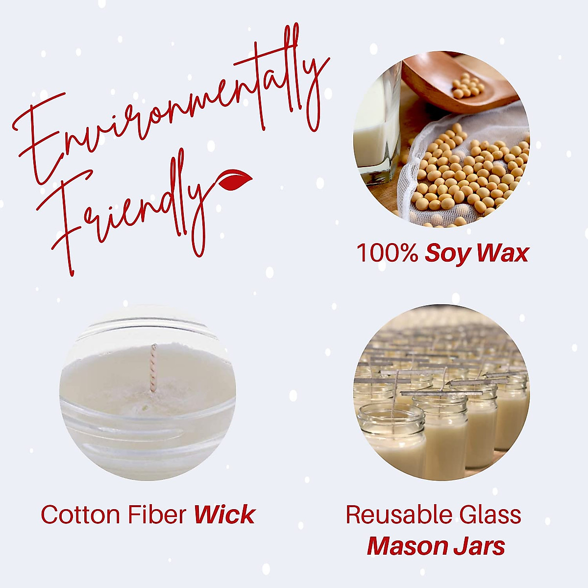 Nika's Home Spiced Cranberry Soy Candle 12oz Mason Jar Non-Toxic White Soy Candle-Hand Poured Handmade, Long Burning 50-60 Hours Highly Scented All Natural, Clean Burning Candle Gift Décor