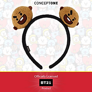 BT21 LINE FRIENDS 3D Plush Embroidered Womens Headband, SHOOKY, One Size