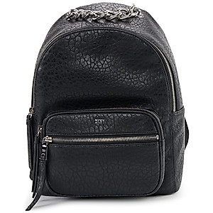 DKNY Women's Abby Backpack Bag, Black/Silver, Large