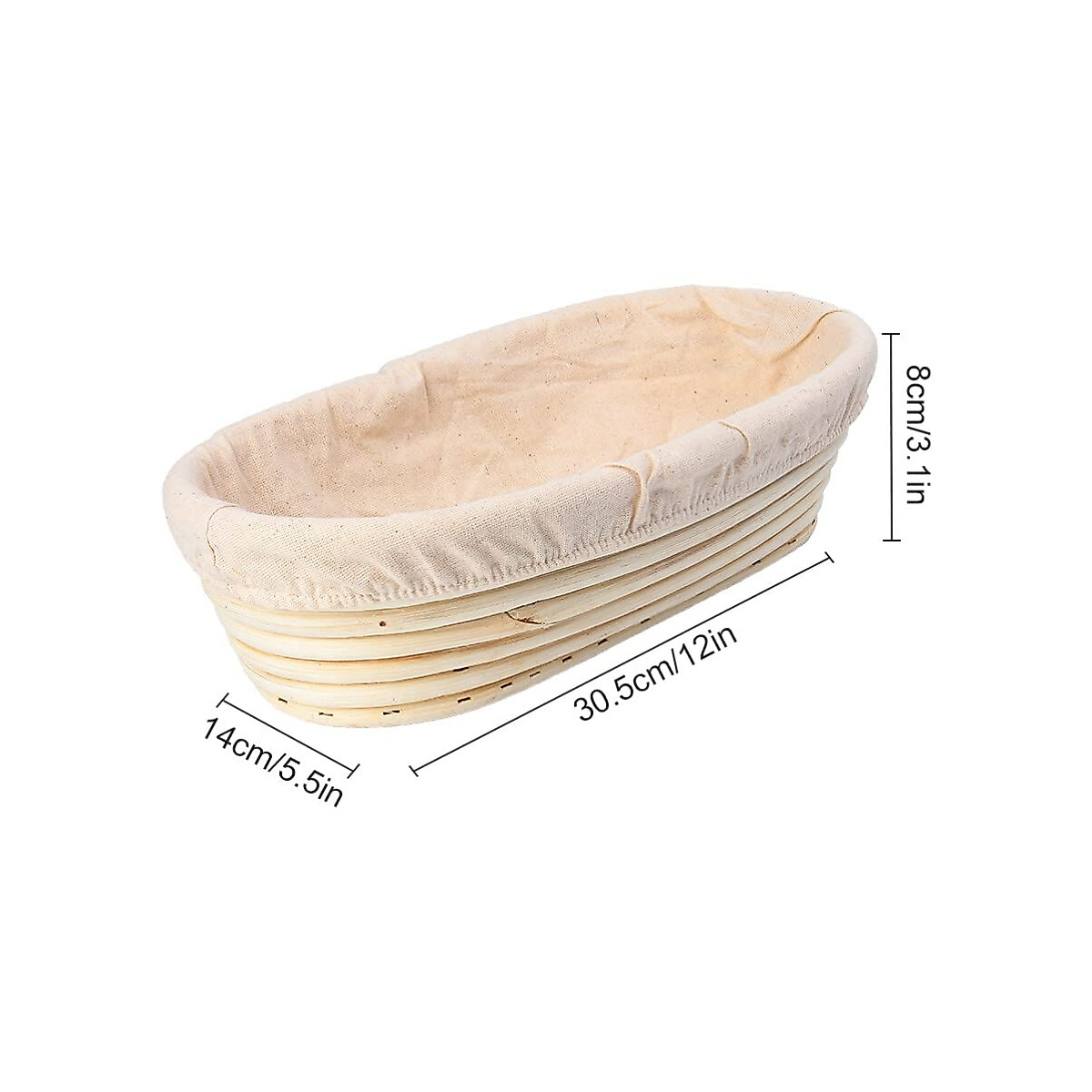 DOITOOL Oval Bread Proofing Baskets for Sourdough Bread, Sourdough Proofing Basket Set for Bread Making for Beginners or Professional Bakers