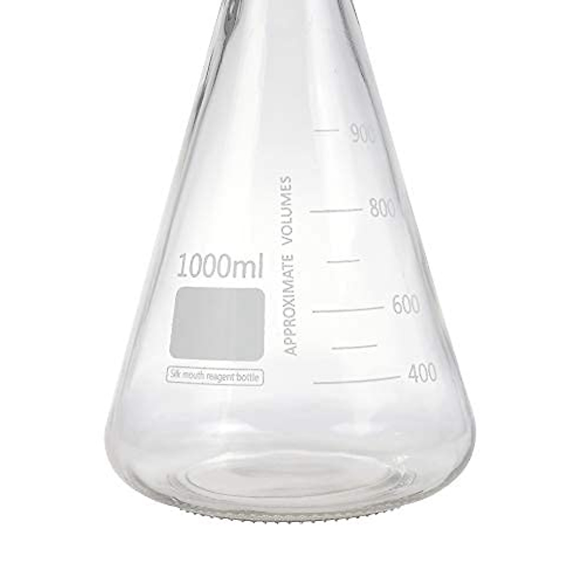 3 Pack Moonetto 1000ml Narrow Mouth Graduated Lab Erlenmeyer Glass Flask with Blue Screw Cap