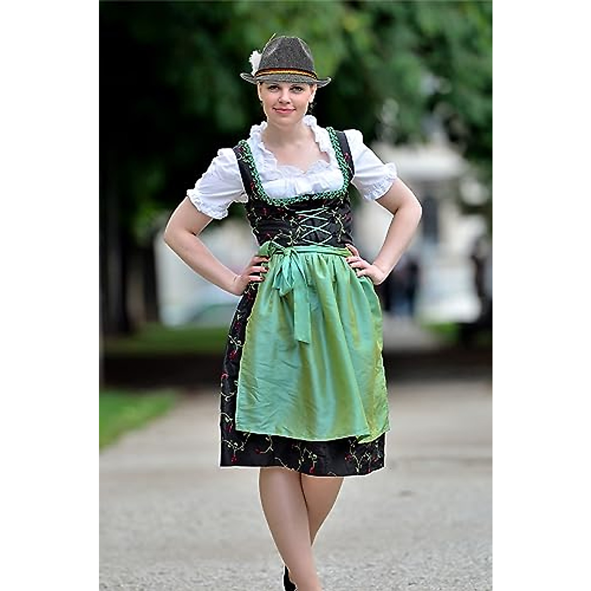 NociHah Men German-Oktoberfest-Alpine-Fedora-Hat - Women Bavarian Swiss Traditional Felt Costume Hat with Feather for Oktoberfest Party(S-M)