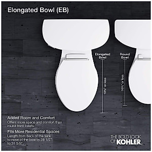 KOHLER Harken One-piece Compact Elongated 1.28 Gpf Toilet