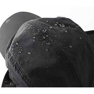 Home Prefer Waterproof Mens Winter Hats with Brim Fleece Lined Earflaps Hat Full Cover Trapper Hat Black