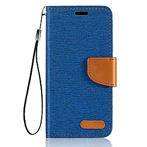 Infinix Smart 5A Case, Oxford Leather Wallet Case with Soft TPU Back Cover Magnet Flip Case for Infinix Smart 5A (6.6”) Blue