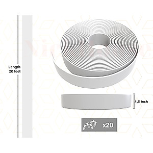 NickHouse 1.5" x20' ft Vinyl Straps for Patio Chairs Repair Kit Outdoor Patio Lawn Furniture Lounge Replacement Strapping Matte Finish (Baby Blue) + 20 Free Rivets