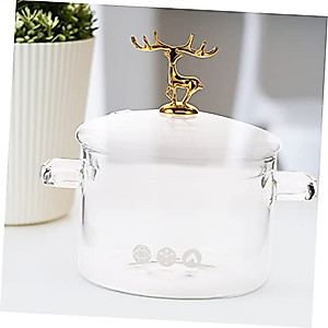 DOITOOL Soup Pot Korean Pots for Cooking Casserole Dish with Lid Korean Ramen Pot Home Cookware Instant Noodle Bowl Stew Pot Kitchen Glass Cookware Kitchen Cooking Pot Kitchenware