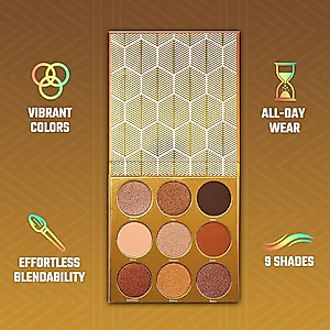 Juvia's Place The Warrior - Warm and Neutral, Shades of 9, Eyeshadow Palette, Professional Eye Makeup, Pigmented Eyeshadow Palette, Makeup Palette for Eye Color & Shine, Pressed Eyeshadow Cosmetics