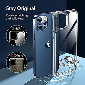 ESR for iPhone 12 Phone Case/iPhone 12 Pro Phone Case, Military-Grade Protection, Shockproof Air-Guard Corners, Yellowing-Resistant Back, Phone Case for iPhone 12/iPhone 12 Pro, Air Armor Case, Clear