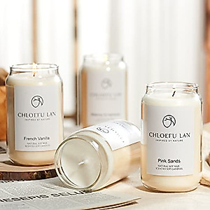 Chloefu LAN French Vanilla Scented Candles, Decorative Candles for Home, 11.3 Oz, Up to 72 Hours Burn, Natural Soy Aromatherapy Candles, Luxury Candles Large Jar Candles for Holiday Gift.