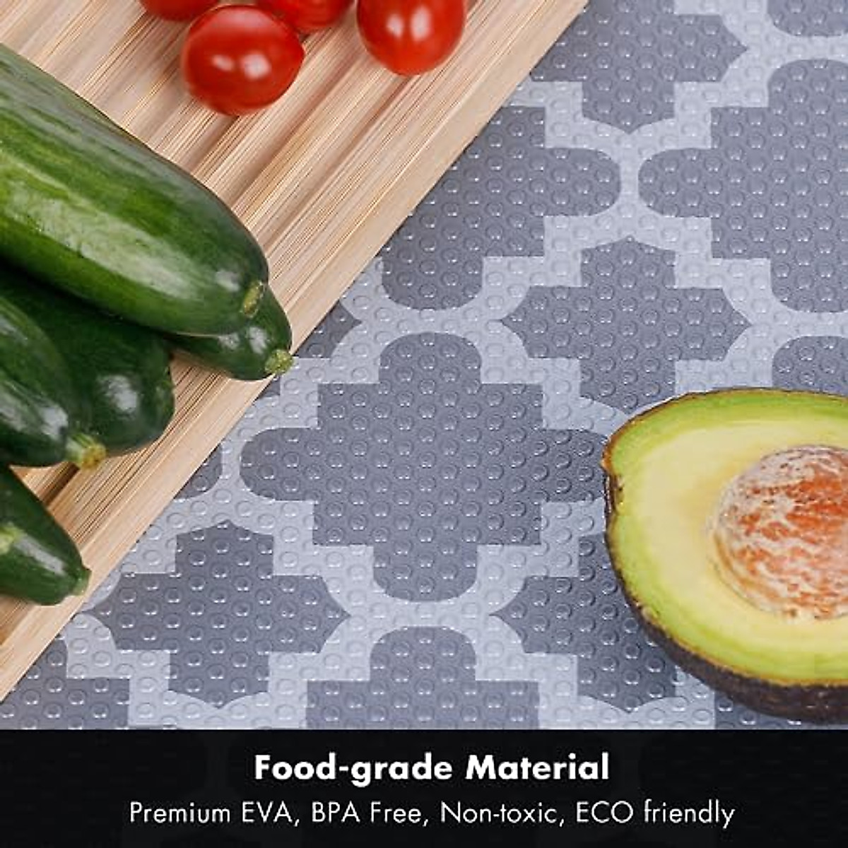 Cooyes Shelf Liner – Premium Cabinet Liner for Kitchen – Non-Slip Shelf Liners for Kitchen Cabinets – Waterproof Shelf Paper with Modern Pattern – Durable EVA Cabinet Liners