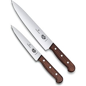 Victorinox Carving Set - Kitchen Knife Set for Home Essentials - Includes 2 Cooking Knives - Perfect for Cutting Fruit, Vegetables & Meat - Wooden Handle, 2-Piece Set