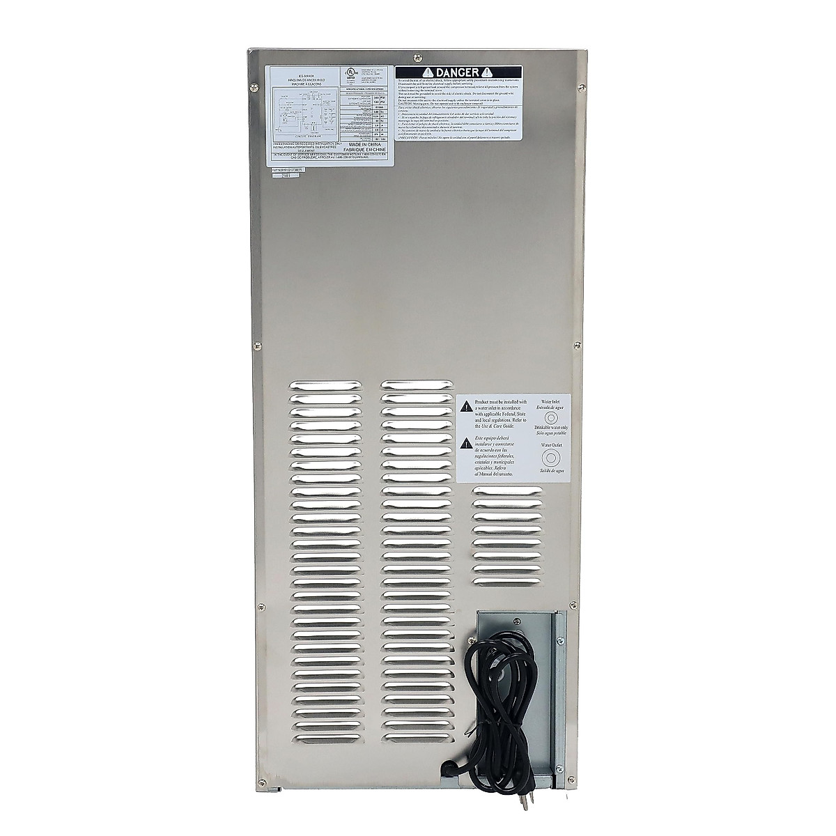 DUURA Elite Outdoor Built-in Ice Maker in Stainless Steel | Large Clear Ice Cubes, 25 lbs. Freezer Storage, Under Counter or Cabinet | Ice Machines, Commercial, for Home Kitchen