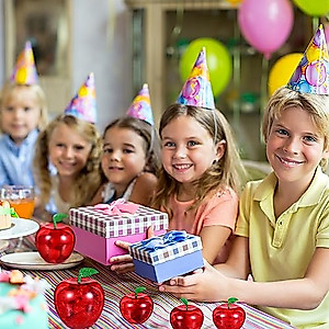 Tioncy 24 Pcs Plastic Apple Containers Christmas Decorations Red Apple Containers Bobbing Apple Teacher Apple Candy Cookie Jars Toy Containers for Gift Party Wedding Rosh Hashana Party(24 Pcs)