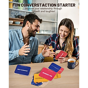 200+ Cool and Fun Conversation Card Game for Couples - Question & Challenge Cards for Date Night Adventures - Conversation Starter for Adults, Anniversary & Valentines Day Gift