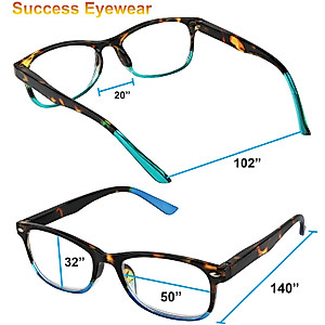 Success Eyewear Reading Glasses Set of 3 Great Value Spring Hinge Readers Men and Women Glasses for Reading +2.75