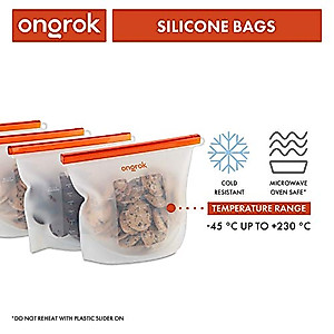 ONGROK Silicone Bag, Oven-Safe Decarb Kit, Great Decarb Box Alternative (4 Pack Silicone Bag | Medium)