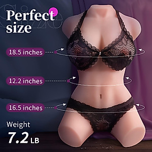 Isskis 8.2LB Sex Doll Sex Toys for Men, Large Male Masturbator Pocket Pussy Adult Male Sex Toys Dolls with Super Soft Boobs, 3D Textured Vaginal and Anal Tunnel Adult Sex Toy & Games (12.6x8.3x5 in)