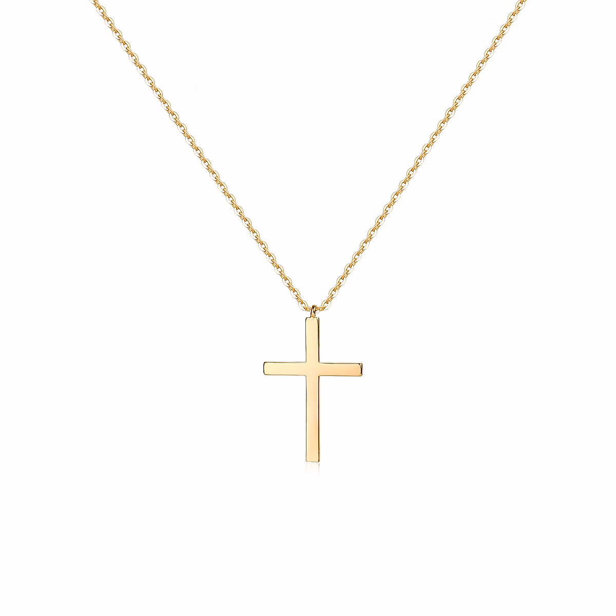 MEVECCO Dainty Gold Cross Necklace for Women,14K Gold Plated Cute Tiny Faith/Crucifix Religious Delicate Minimalist Necklace
