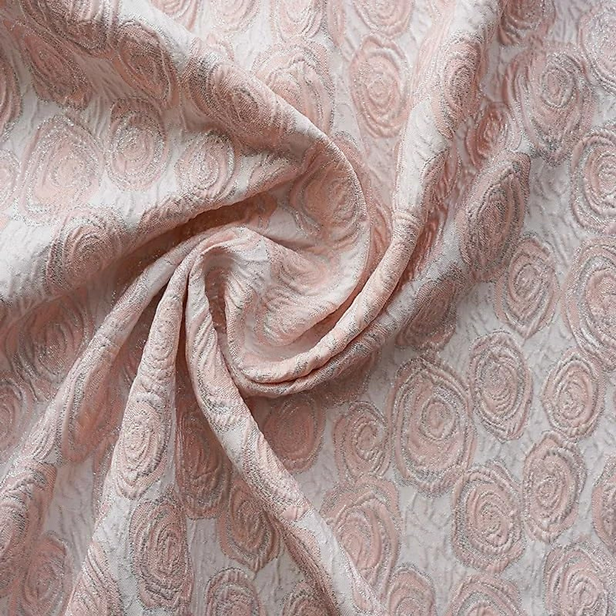 XMTXZYM 2 Meter Embossed Yarn Dyed Jacquard Fabric Women's Flower Dress DIY Making Fabric