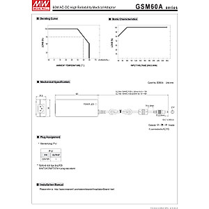 MEAN WELL MW Original GSM60A15-P1J 15V 4A 60W AC-DC Reliable Green Medical Adaptor